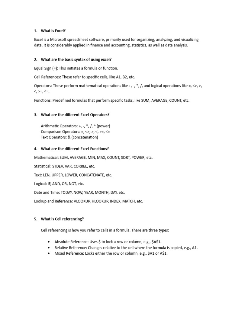 Excel Basics for Beginners | PDF | Microsoft Excel | Applied Mathematics