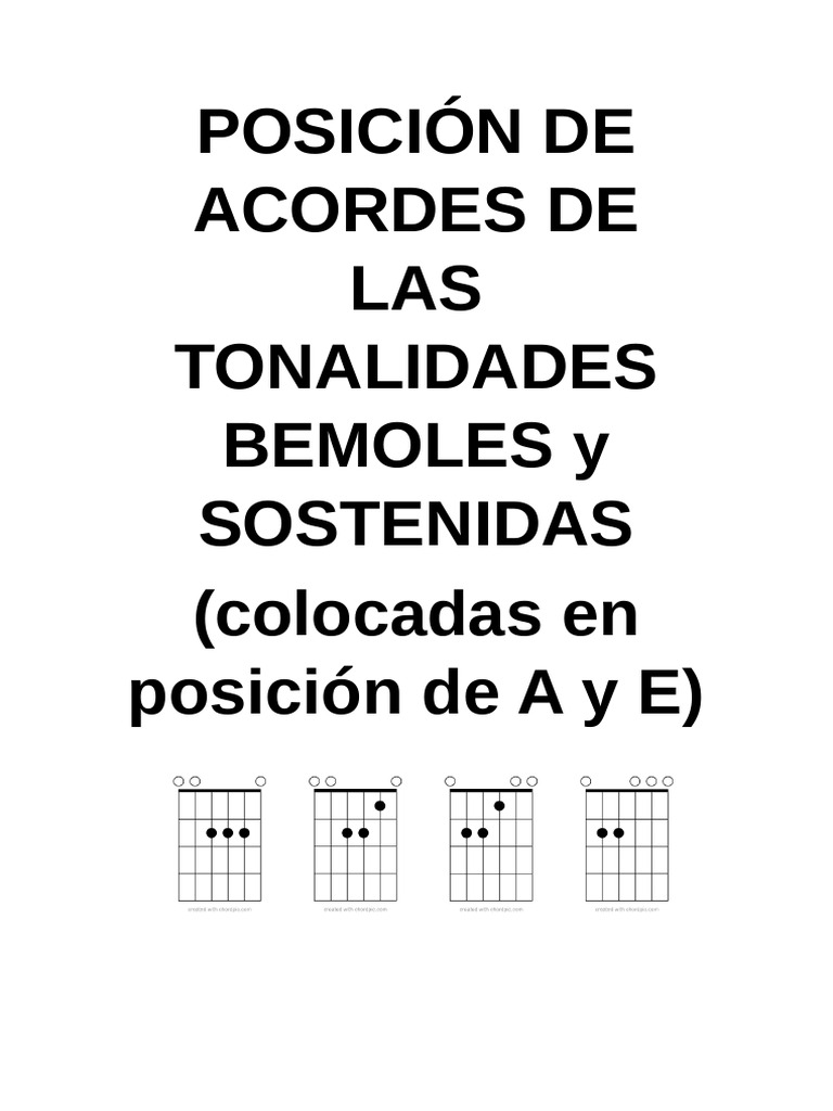 POSICIÓN DE ACORDES DE LAS TONALIDADES BEMOLES y SOSTENIDAS | PDF