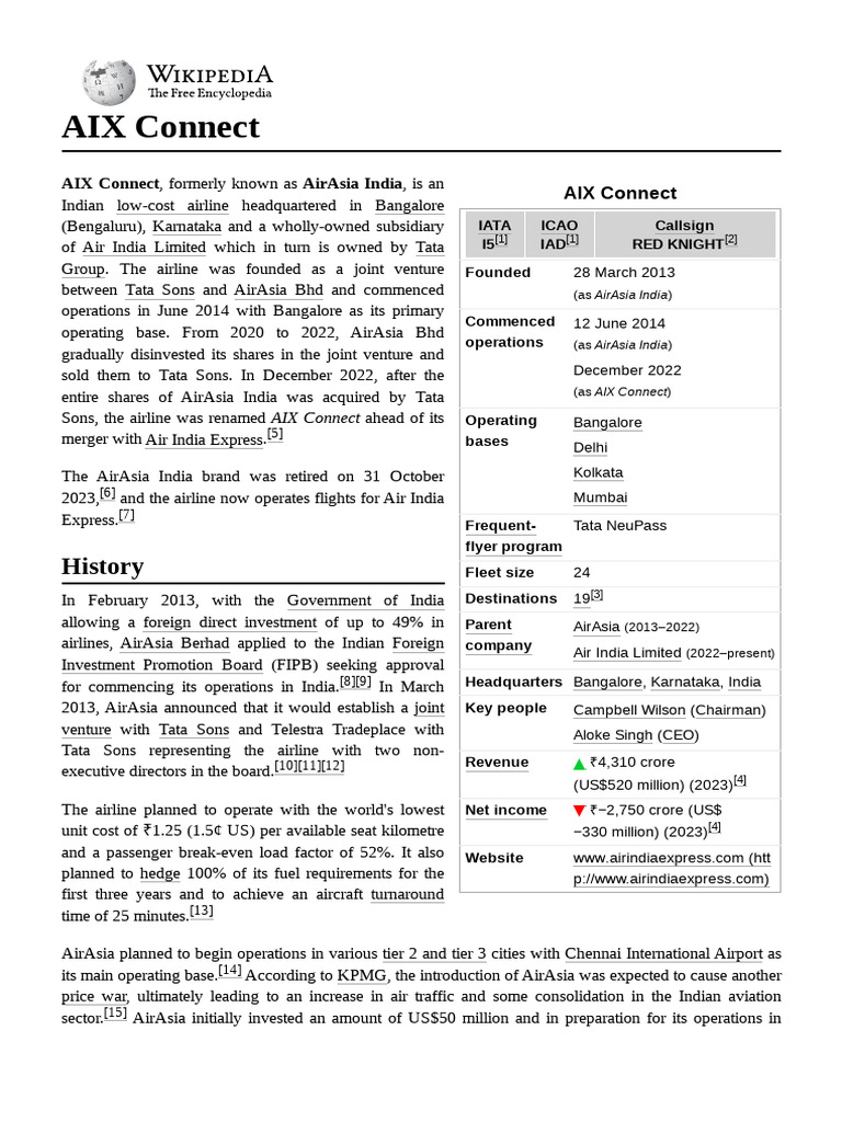 AIX Connect | PDF | Airlines | Aviation