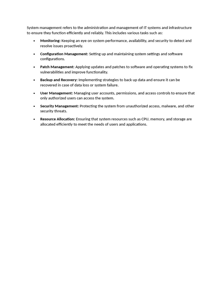 Essential IT System Management Tasks | PDF