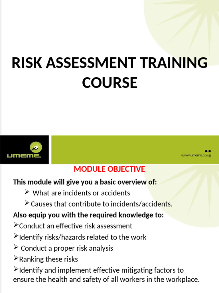 Risk Assessment Training Overview | PDF | Risk | Risk Assessment
