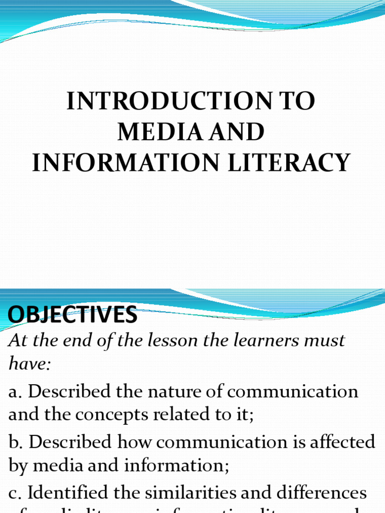 Lesson 1 2 Introduction To Media and Information Literacy | PDF ...