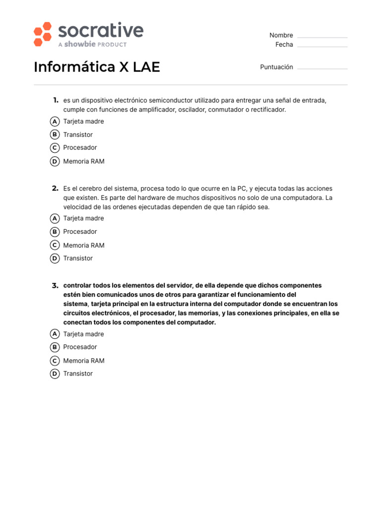 Quiz - Informática X LAE | PDF | Programación | Programa de computadora