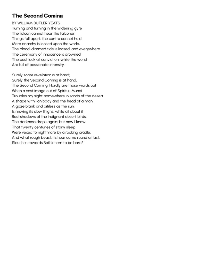 The Second Coming | PDF