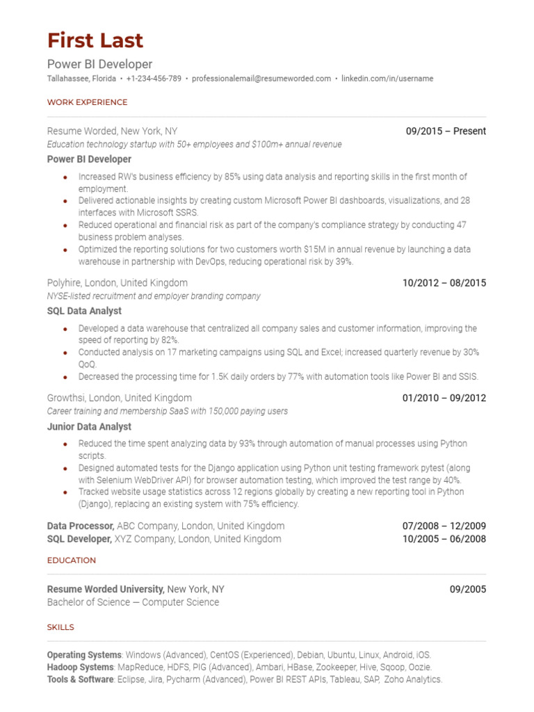 Power-Bi-Developer - Template 16 | PDF | Apache Hadoop | Data Analysis