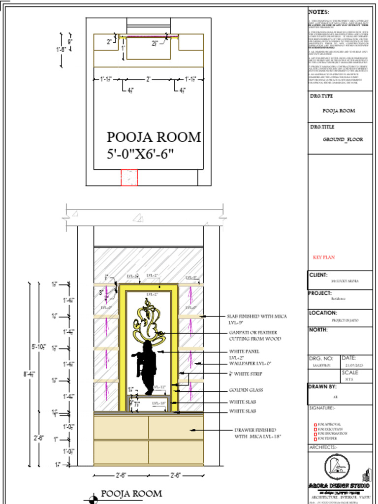Pooja Room Interior Detail | PDF
