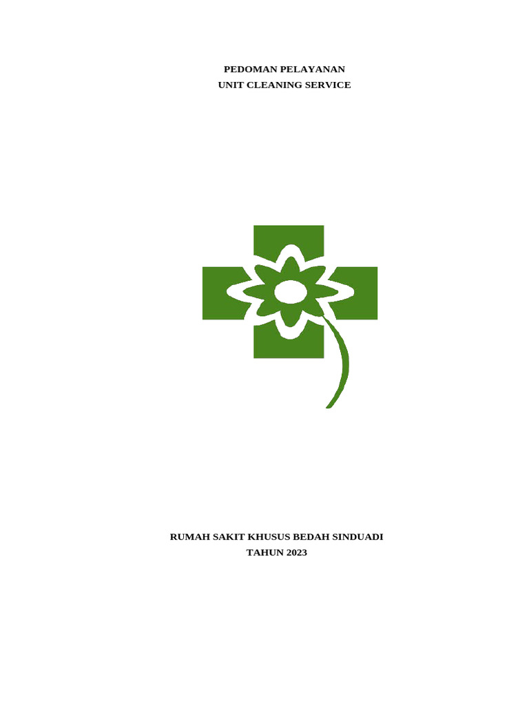 Pedoman Cleaning Service RSKB Sinduadi | PDF