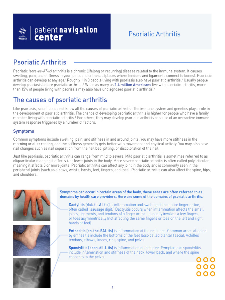Psoriatic Arthritis Fact Sheet | PDF | Arthritis | Psoriasis