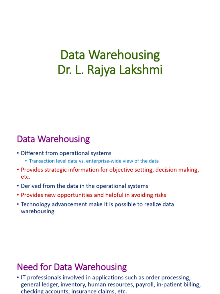 Data Warehousinglecture1 Pdf Information Marketing 
