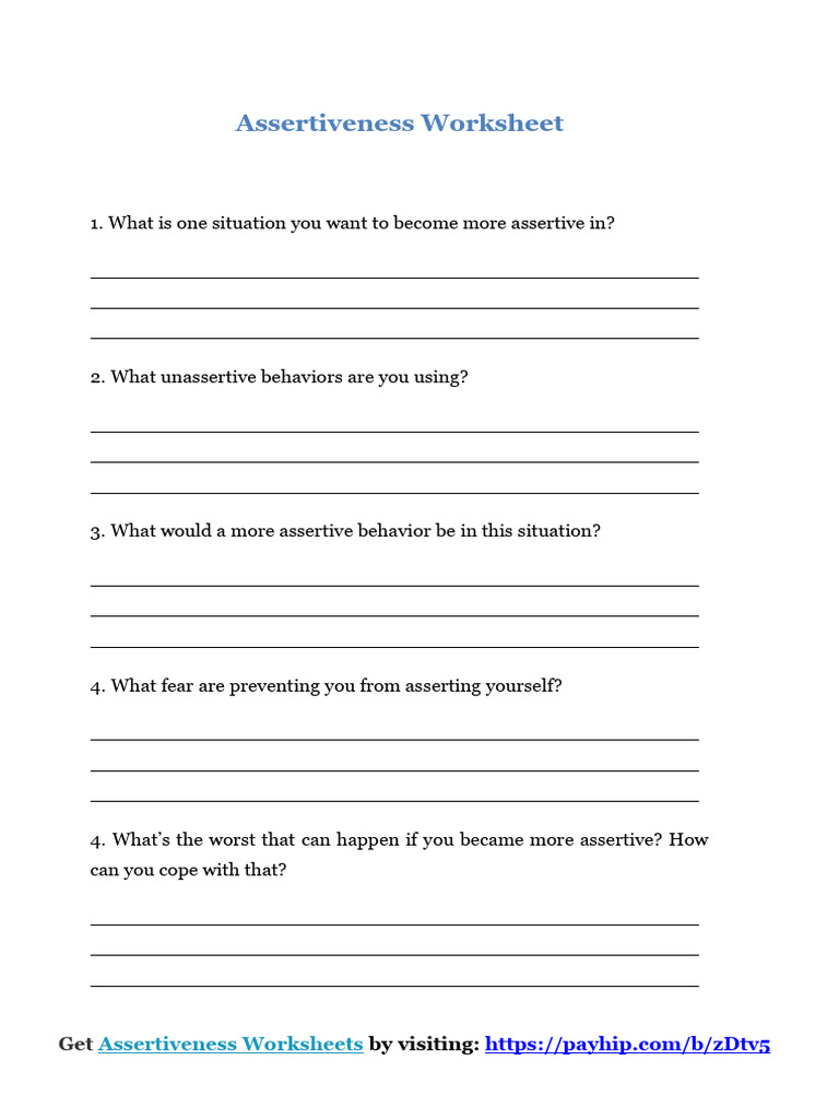 Assertiveness Worksheets | PDF