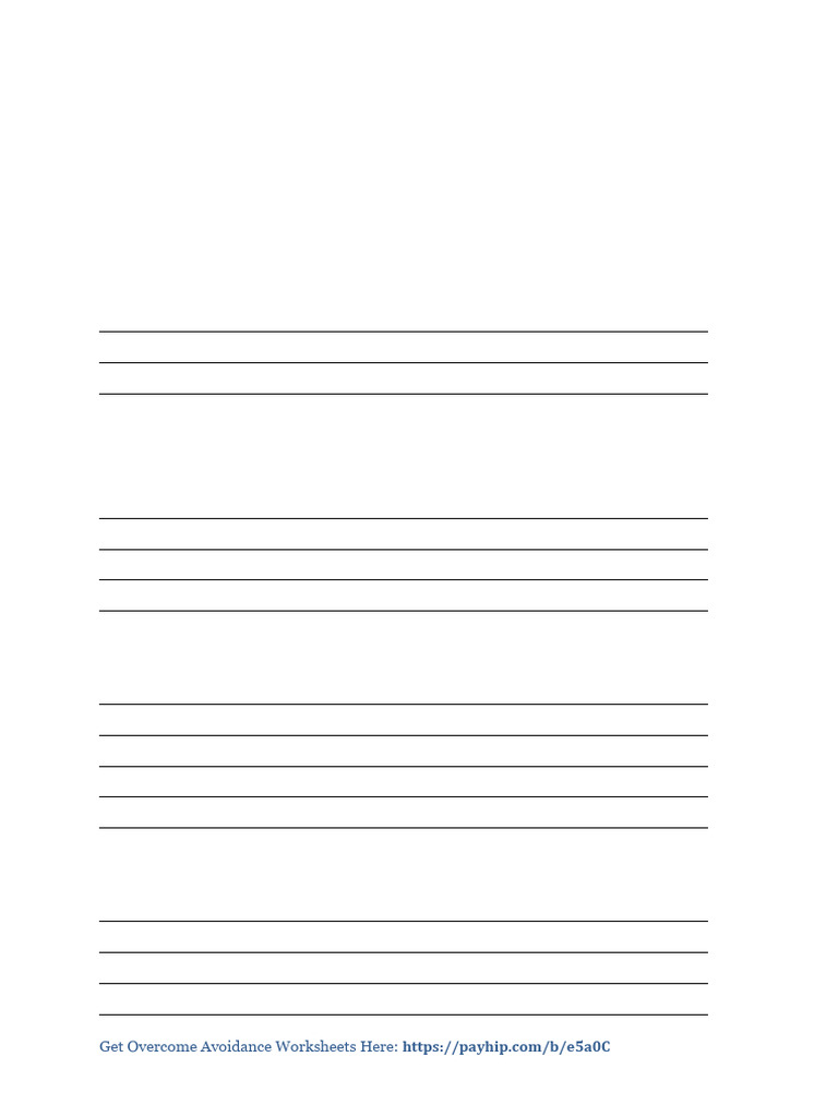 Avoidance Worksheets | PDF