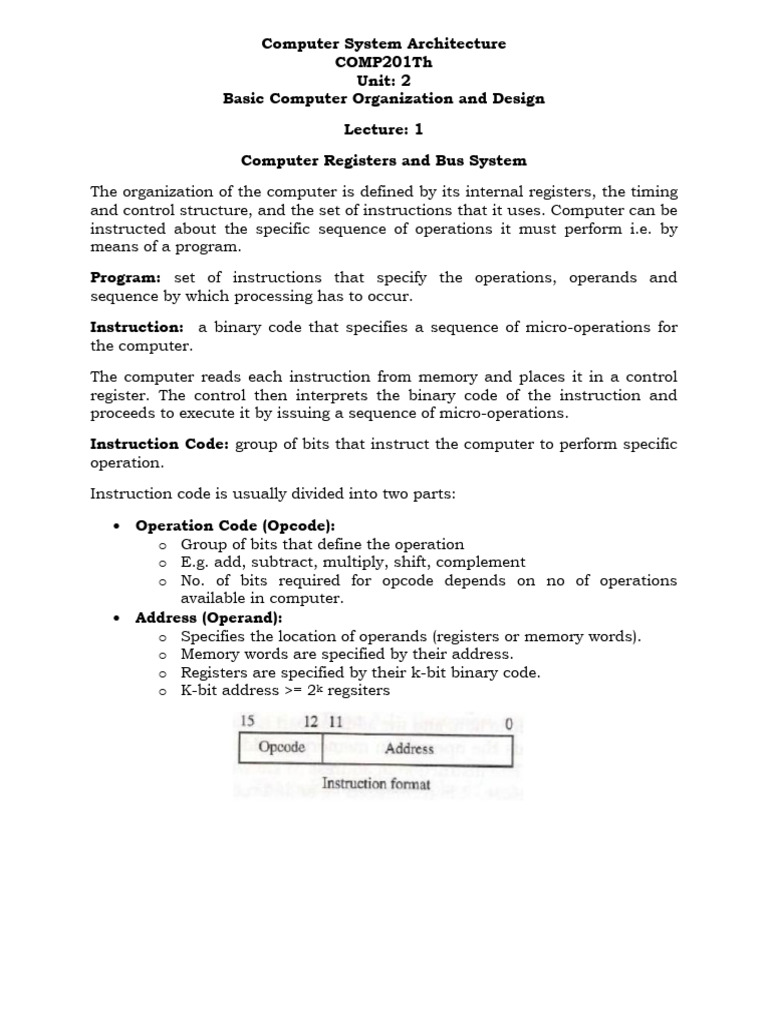 Common Registers and Bus System NOTES | PDF | Office Equipment ...