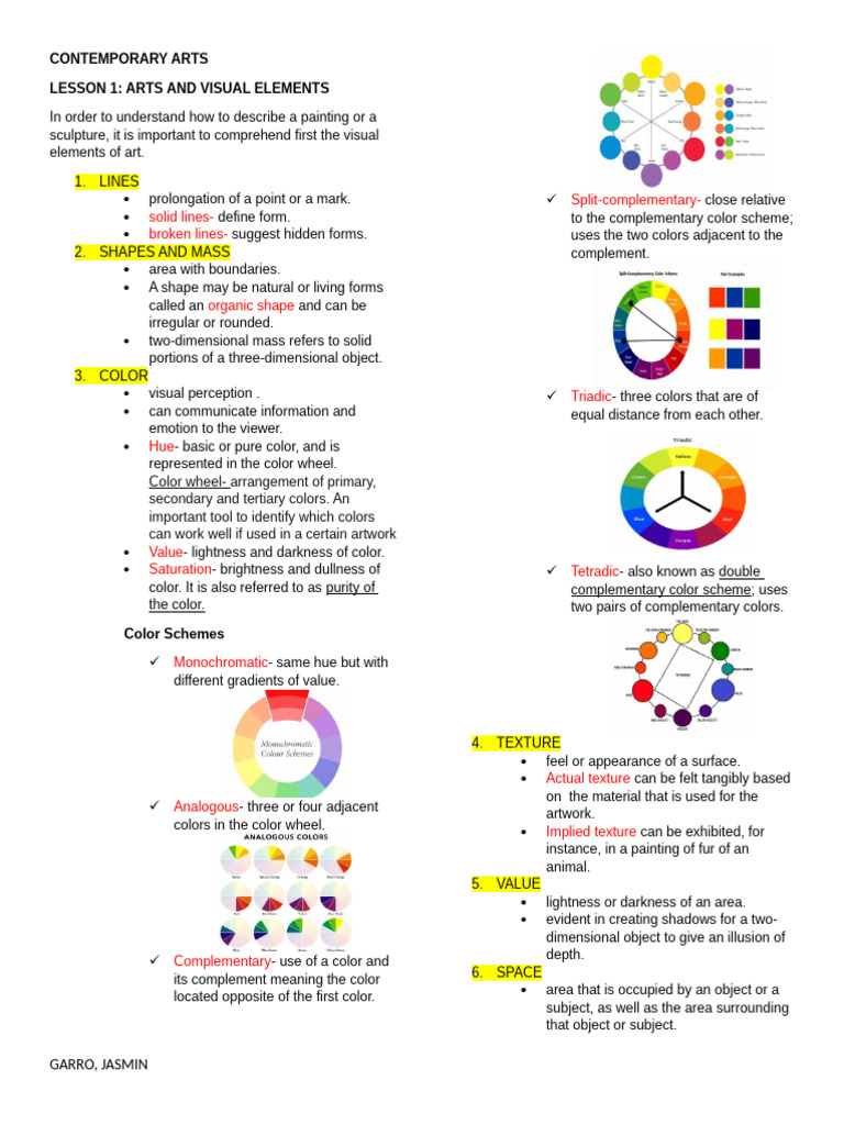 Visual Elements in Contemporary Arts | PDF | Color | Paintings