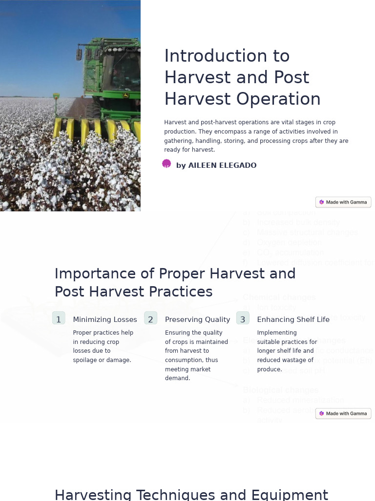 Introduction To Harvest and Post Harvest Operation 1 | PDF | Food ...