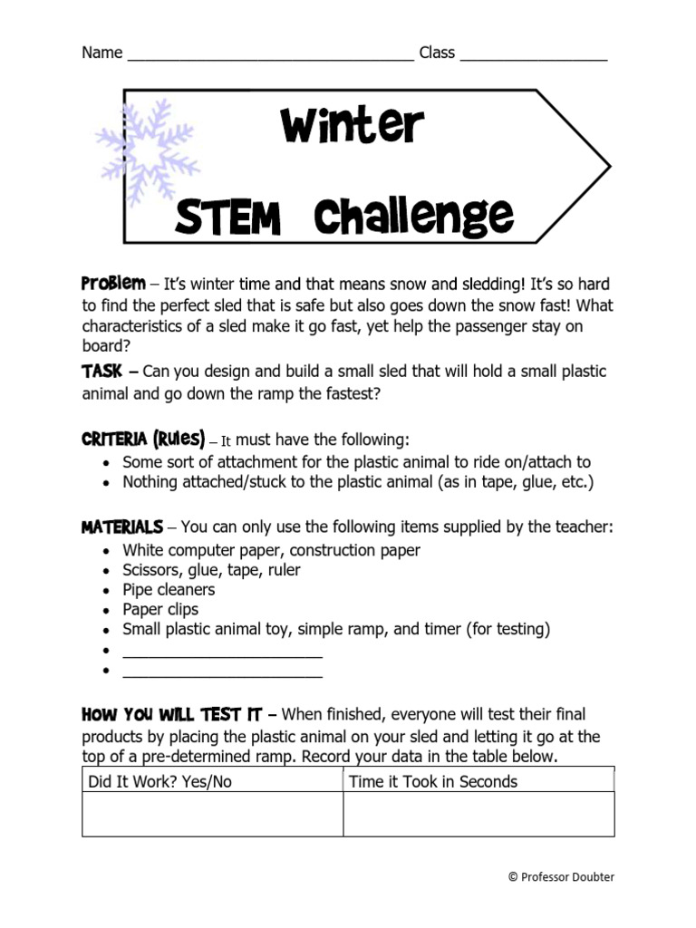 January STEM Challenge | PDF