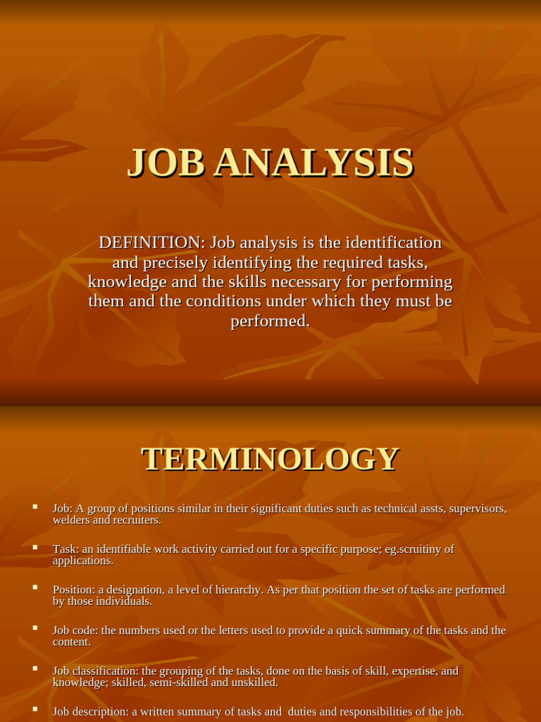 JOB ANALYSIS - PPT Hosp | PDF | Social Psychology | Industrial Organization