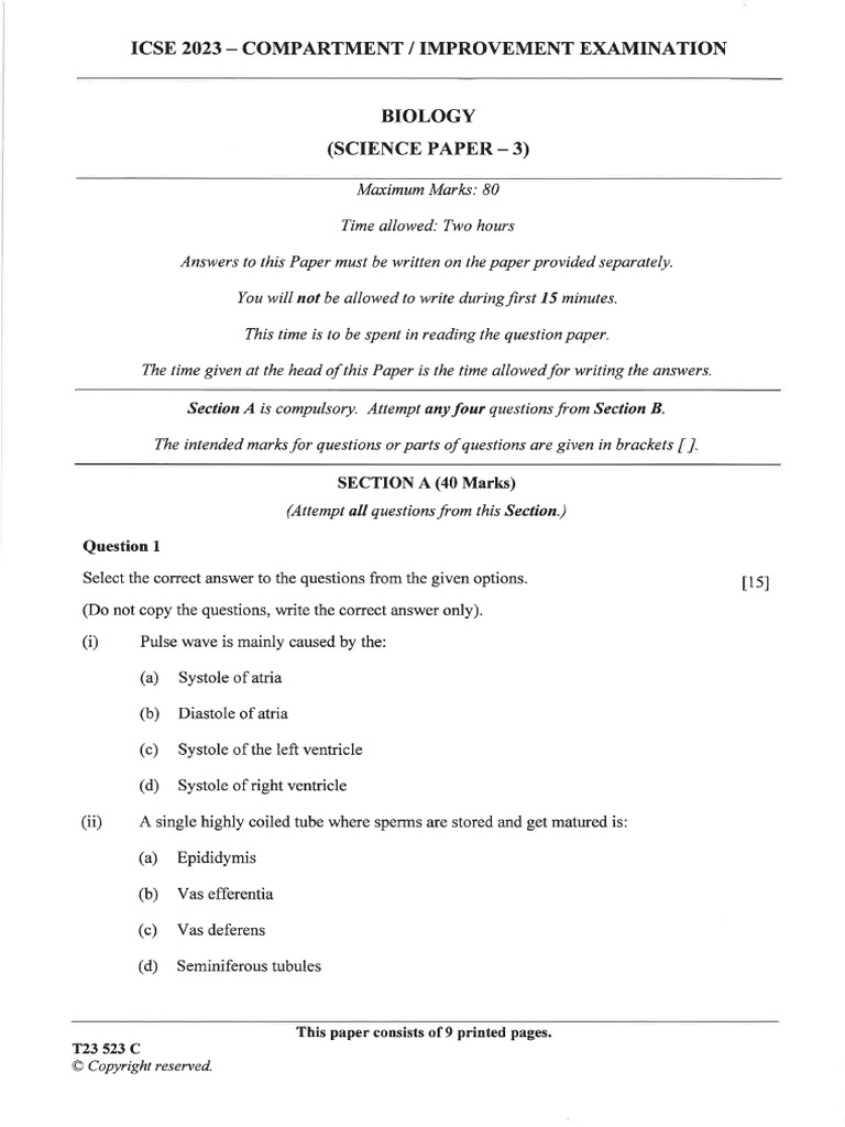 Biology Comp 2023 | PDF