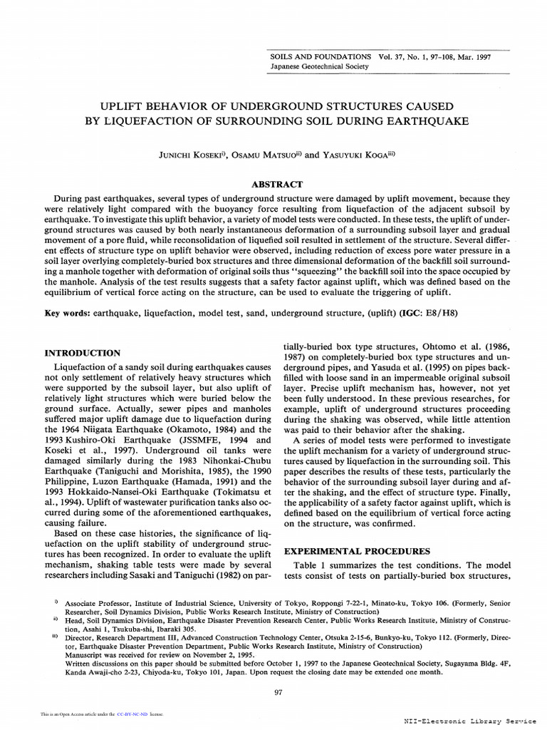 Uplift Behavior of Underground Structures Caused By Liquefaction of ... Uplift Behavior of Underground Structures Caused By Liquefaction of ...