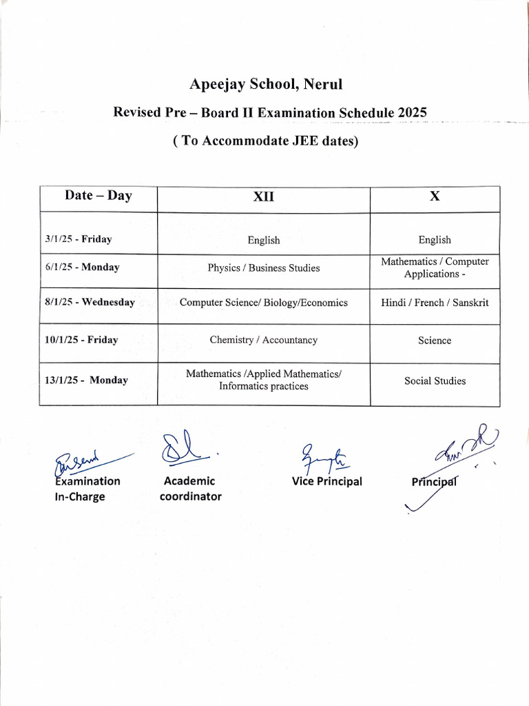 Revised Dates of Second Preboard Examination | PDF