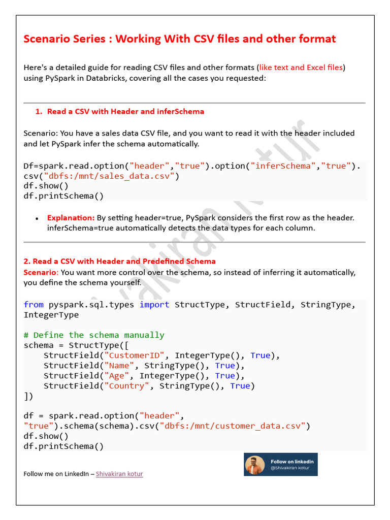 Working With CSV File in Databricks | PDF | Comma Separated Values | Microsoft Excel