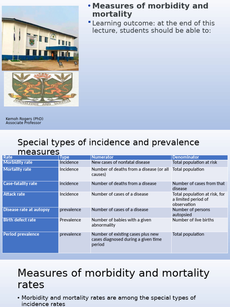 Measures of Morbidity and Mortality | PDF | Mortality Rate | Epidemiology