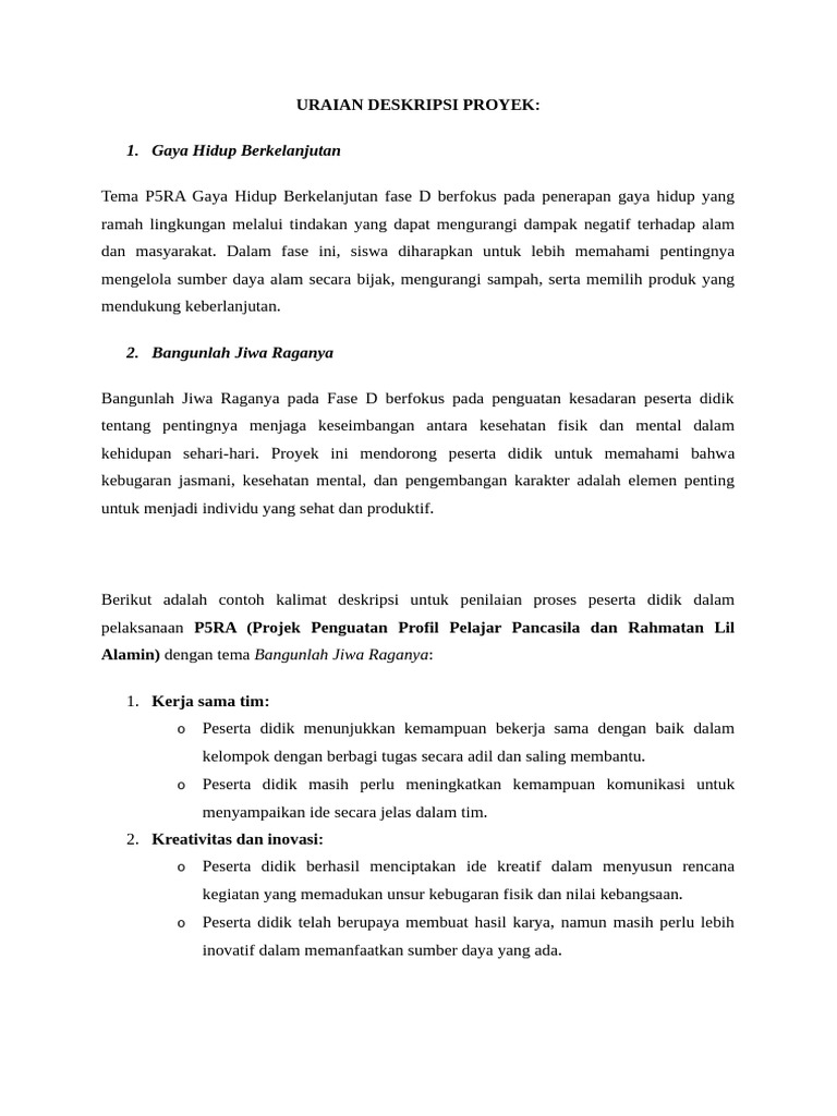 Menulis Catatan Penilaian Proses Untuk P5RA | PDF