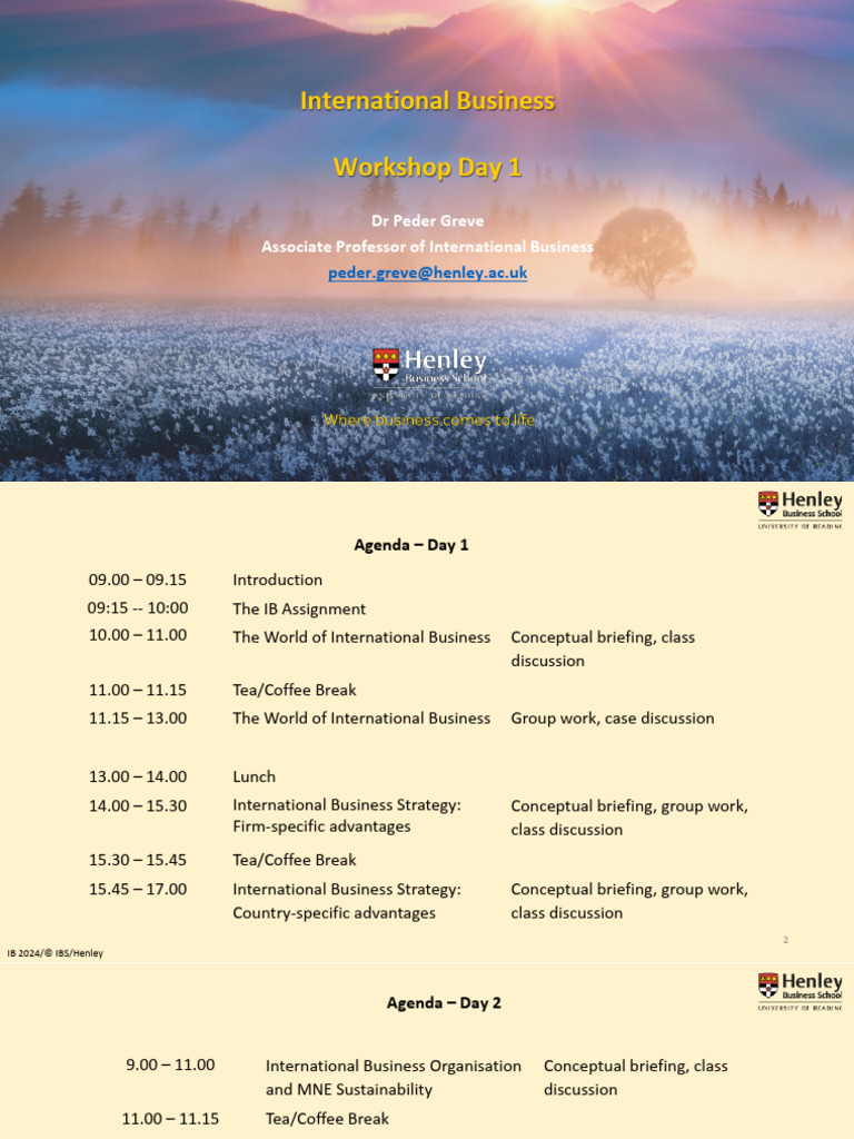 SA61 MBA Workshop Day 1 | PDF | Business | Economies