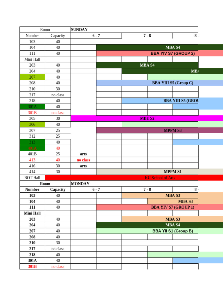 Occupancy Sheet Fall 2024 | PDF