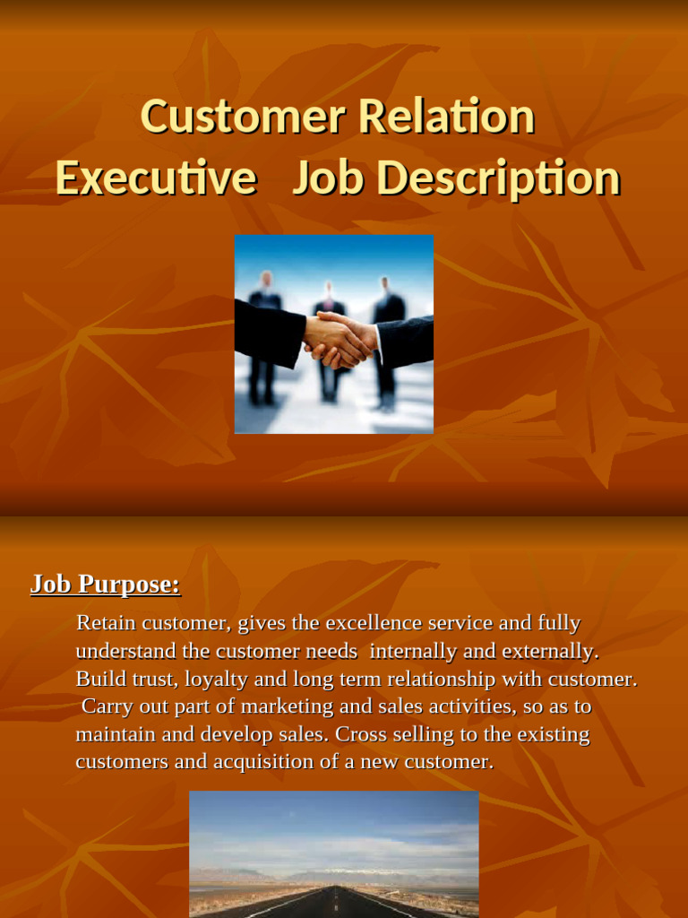 Customer Relation Executive Job Description | PDF | Marketing | Brand