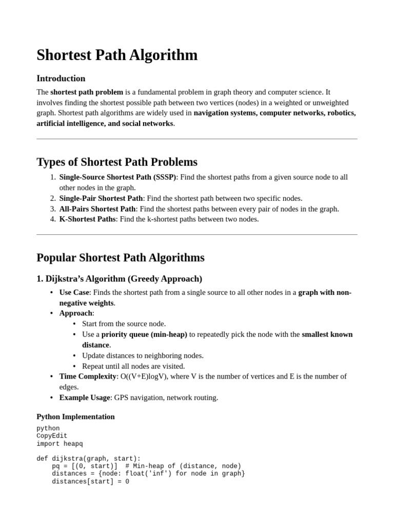 Shortest patha algorithms explained | PDF | Graph Theory ... Shortest patha algorithms explained | PDF | Graph Theory ...