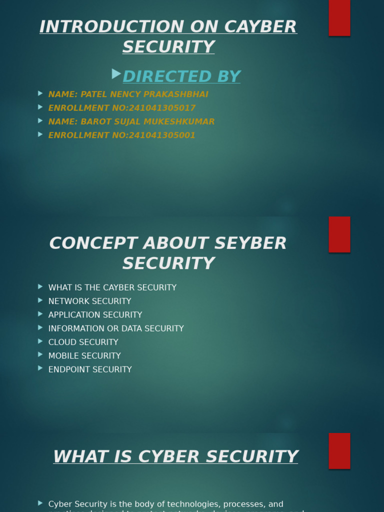 Introduction On Cayber Security | PDF