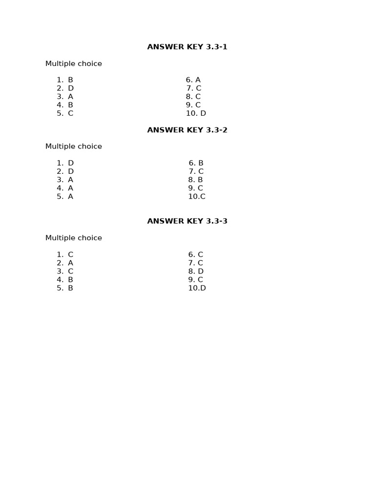 05c - Answer Key (Self-Check) | PDF