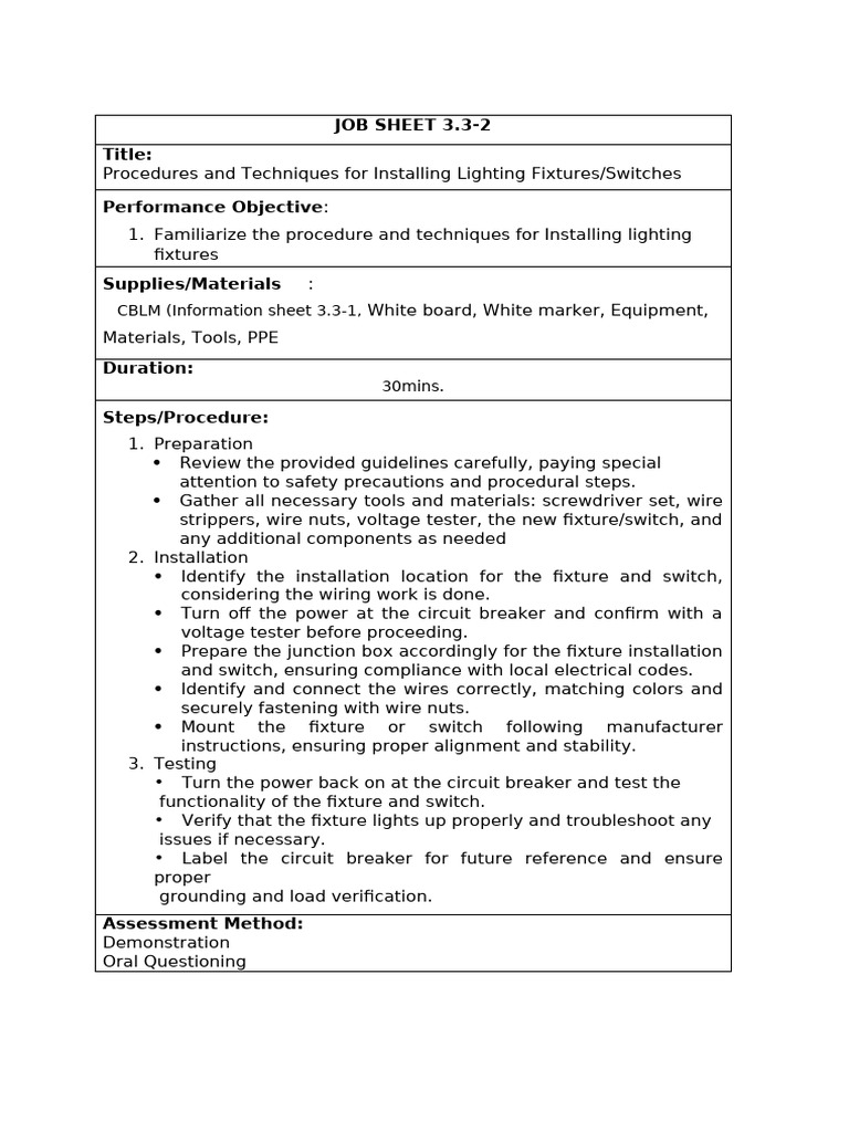 05F - Job Sheet | PDF