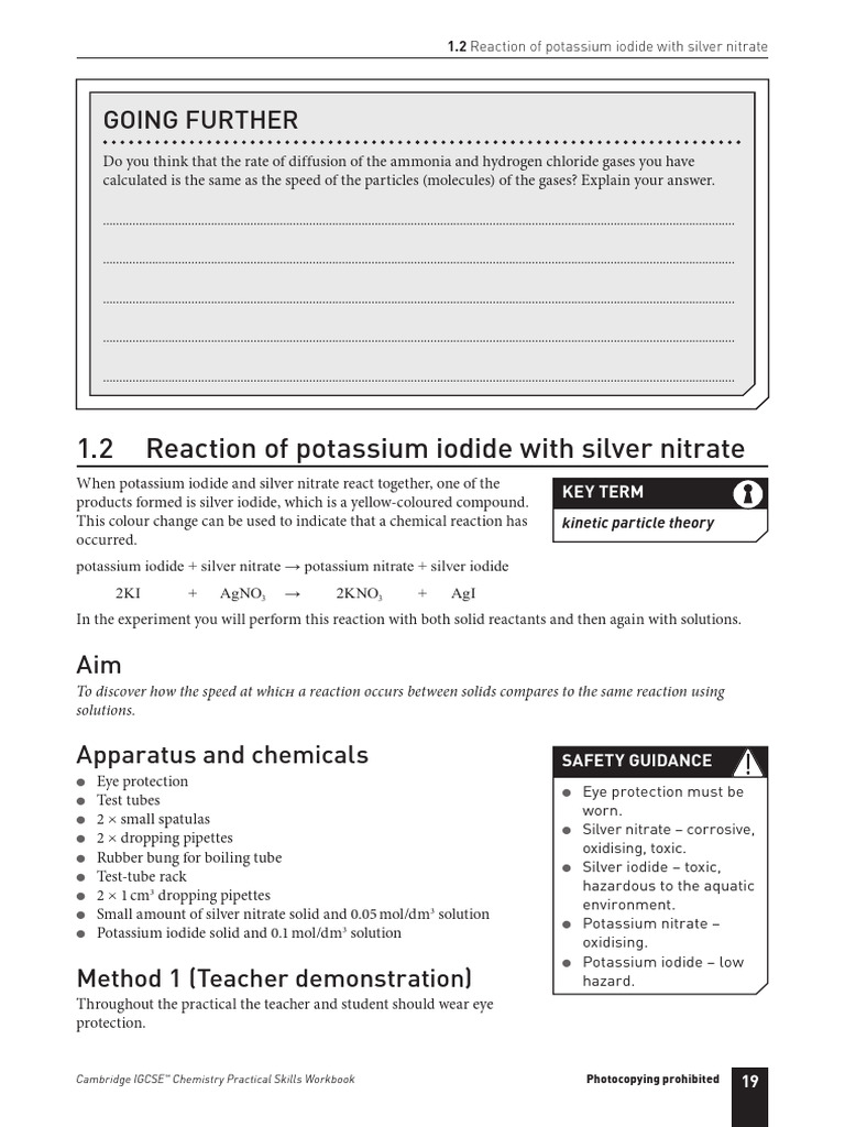 Cambridge IGCSE Chemistry Practical Skills Workbook by Bryan Earl New ...