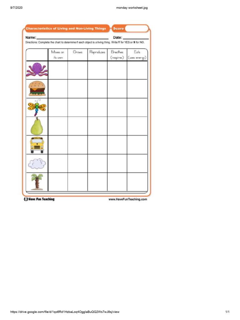 Monday Worksheet - JPG | PDF