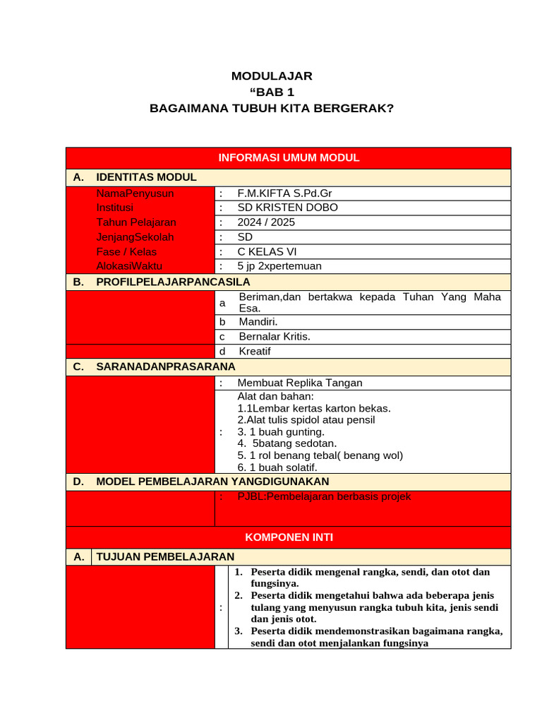 Format Modul Ajar | PDF