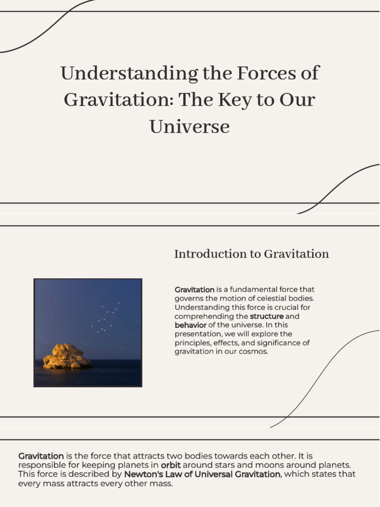 Slidesgo Understanding The Forces of Gravitation The Key To Our Universe 20250130070830et5u | PDF