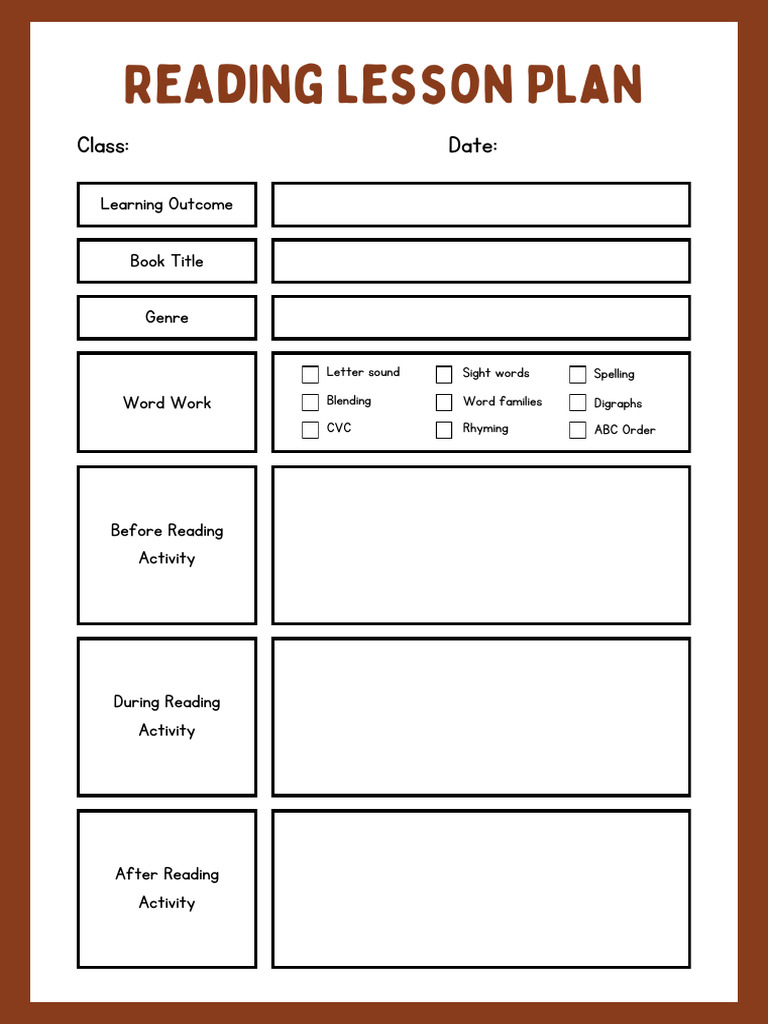 Reading Lesson Plan Overview | PDF