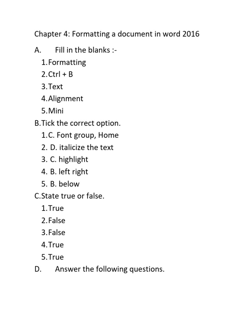 Computer Class 4 (A, B, C) HY CHP 4 1st July To 5th July - 2789 - SM | PDF