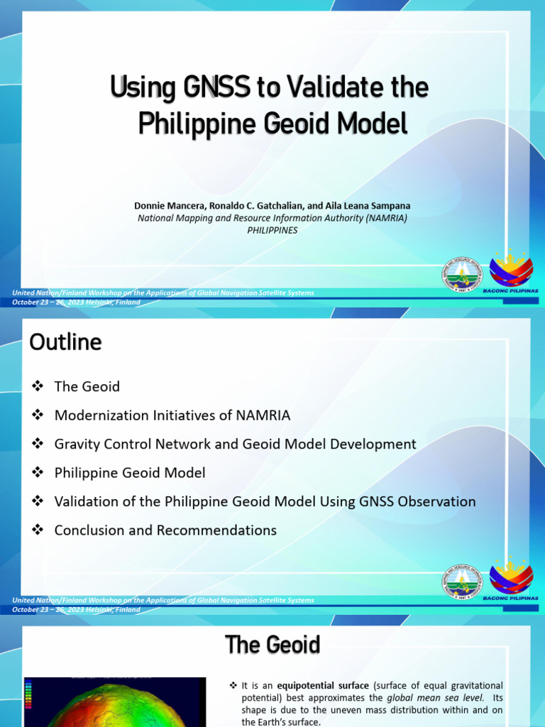 Validating Philippine Geoid Model with GNSS | PDF | Geographic Data And ...