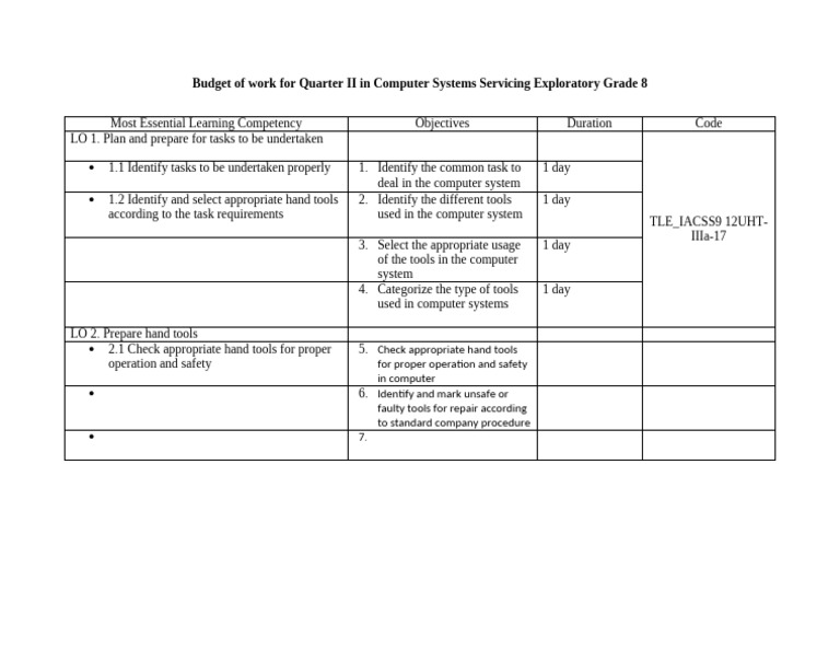 Computer Systems Servicing BOW Q2 | PDF