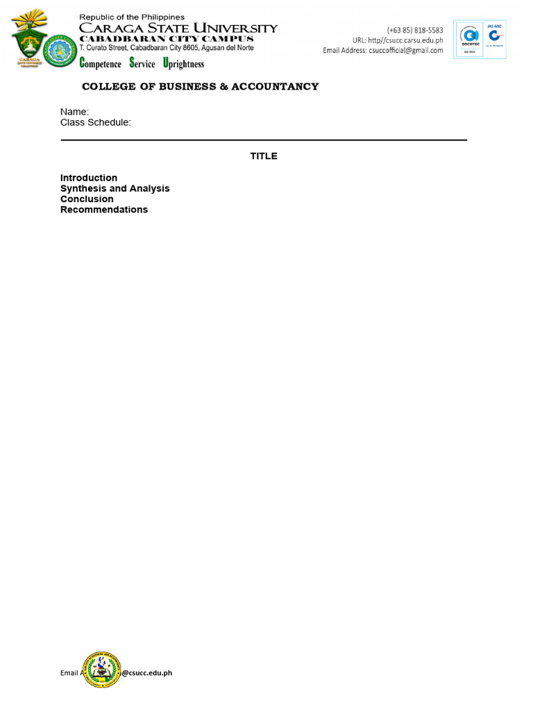 Standard Paper Format | PDF