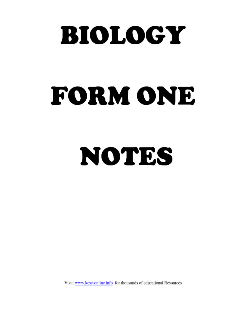 Biology Notes Form 1-4 Booklet | PDF | Leaf | Osmosis