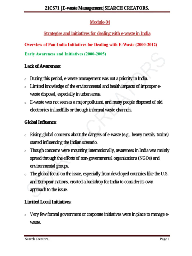 Module 4 | PDF | Electronic Waste | Waste Management