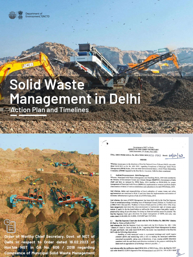 Delhi Solid Waste Management Action Plan | PDF | Municipal Solid Waste | Waste