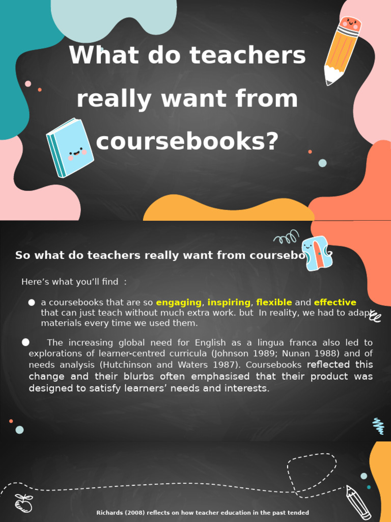Suscano What Do Teachers Really Need From Coursebooks | PDF | Teachers ...