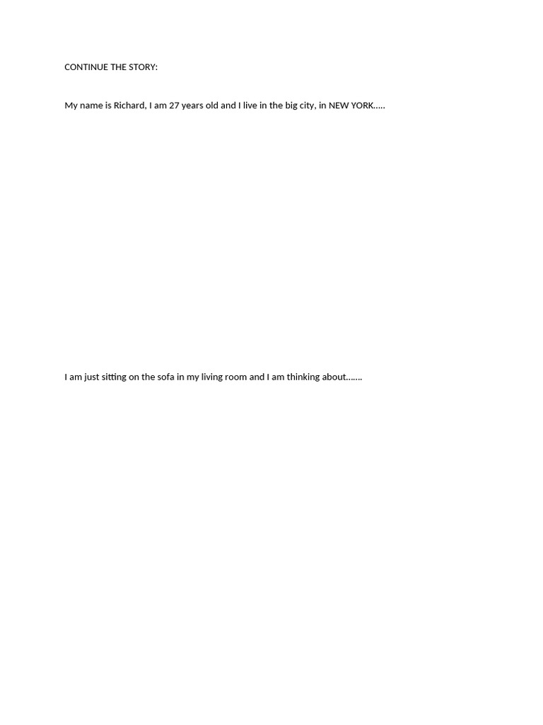 Continue the Story Warm Up Writing | PDF