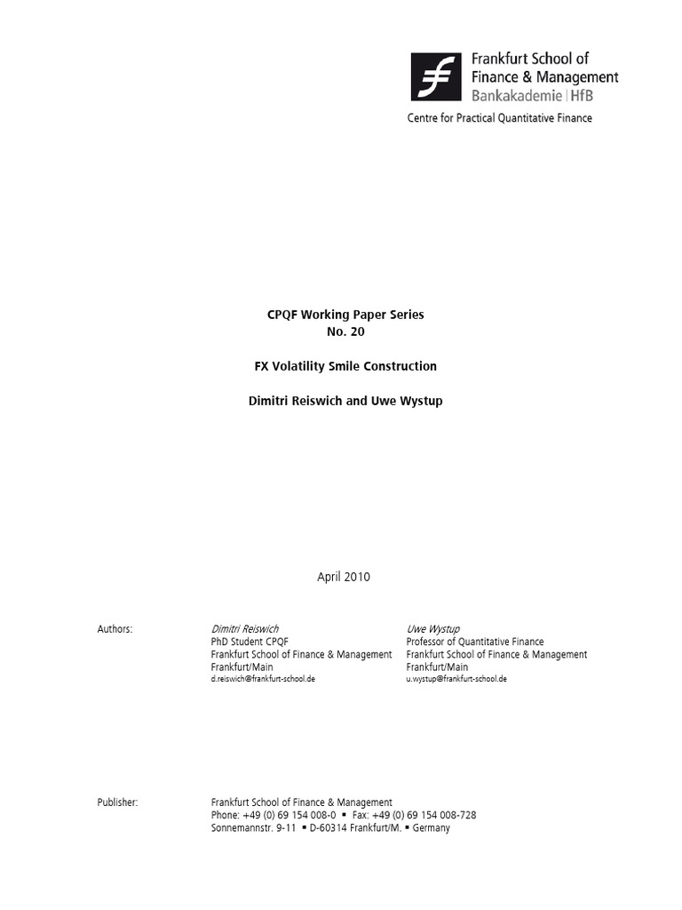 FX Vol Smile Construction 1723555197 | PDF | Option (Finance) | Moneyness