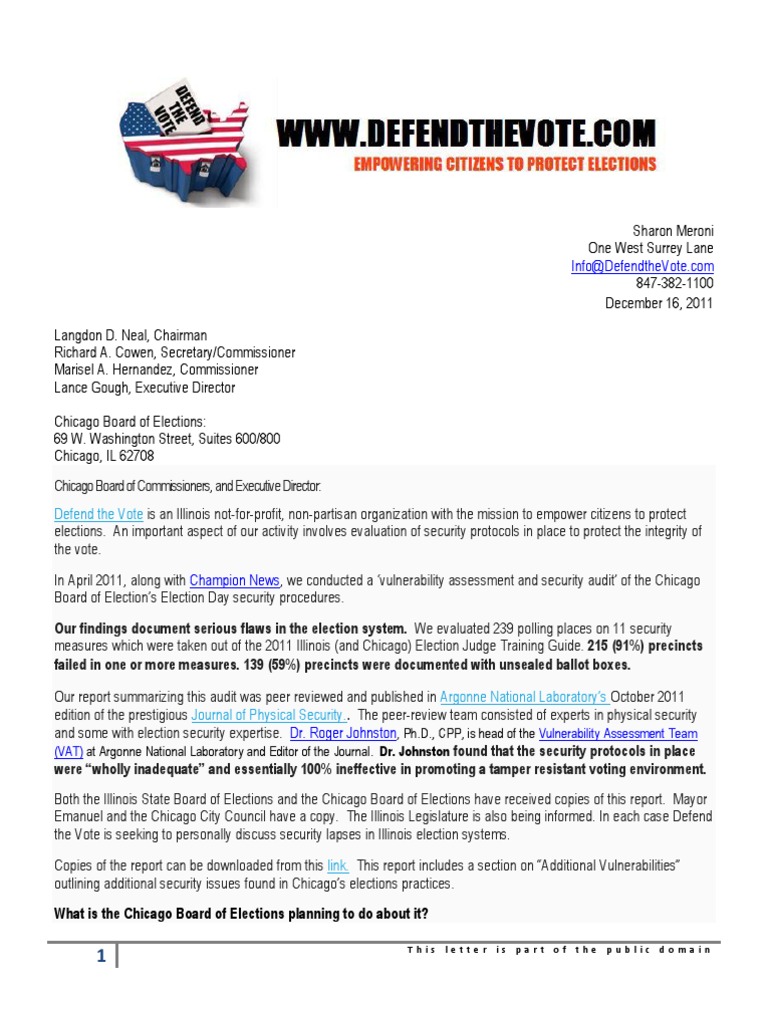 12-16-11 Letter To The Chicago Board of Elections: Langdon D. Neal ...