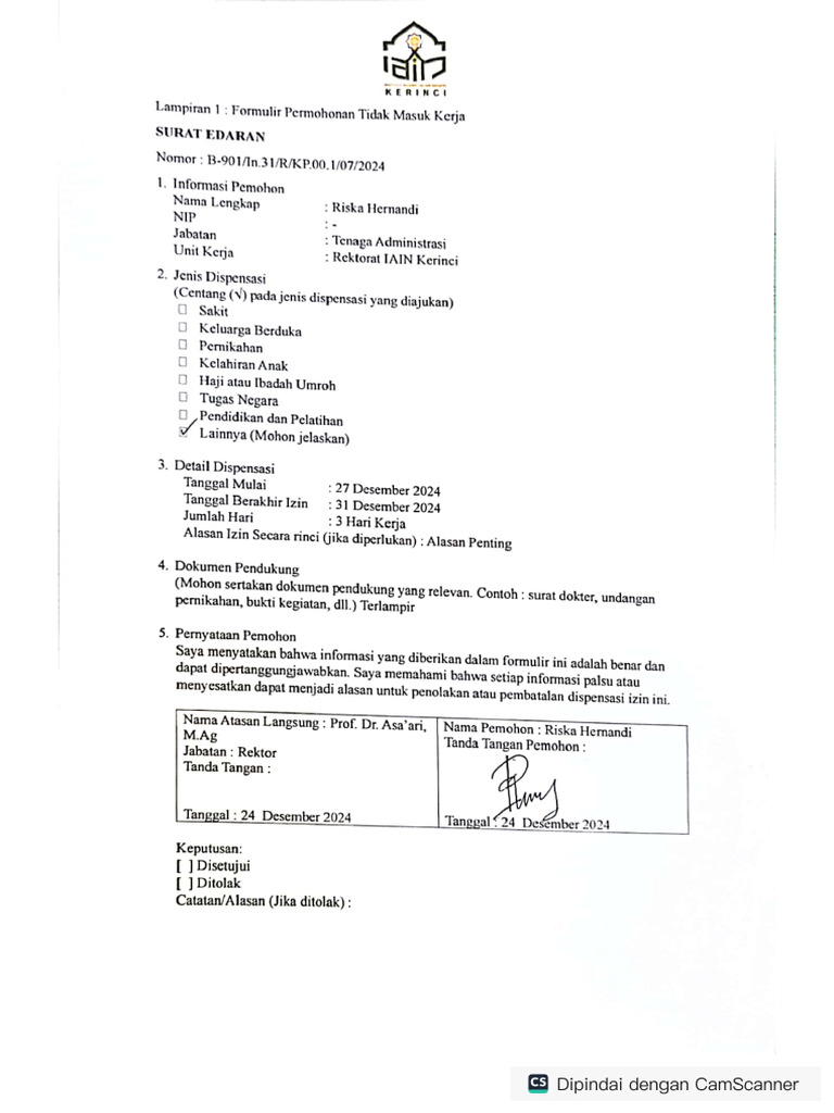 surat izin nandi | PDF